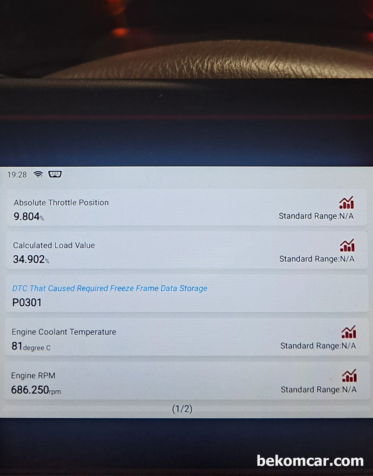 아큐라 TL 엔진고장코드 P1399 P0301등 진단 | bekomcar.com