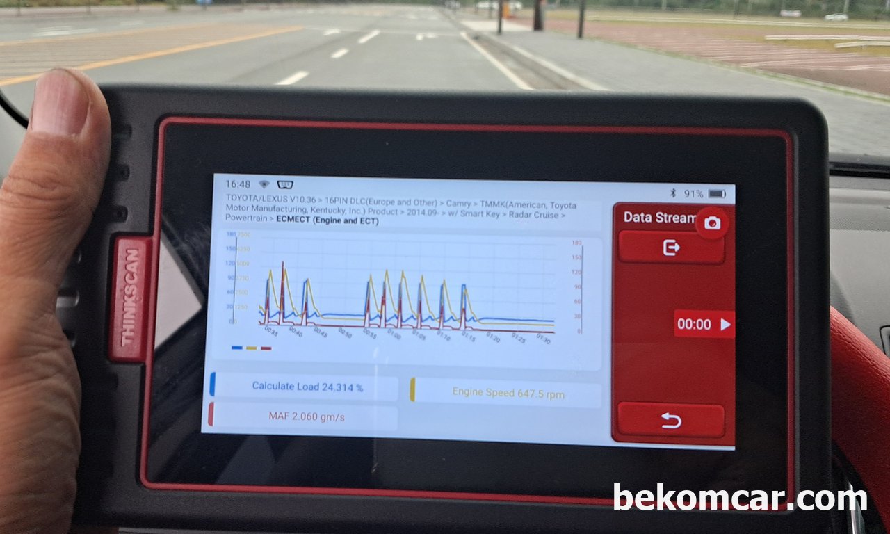 토요타 캠리 7.5세대 2.5, 매우 특이한 진단과 정비사례이다. | 베콤카 (bekomcar.com)